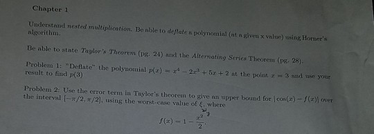 Solved Chapter 1 Understand nested multiplication. Benble to | Chegg.com