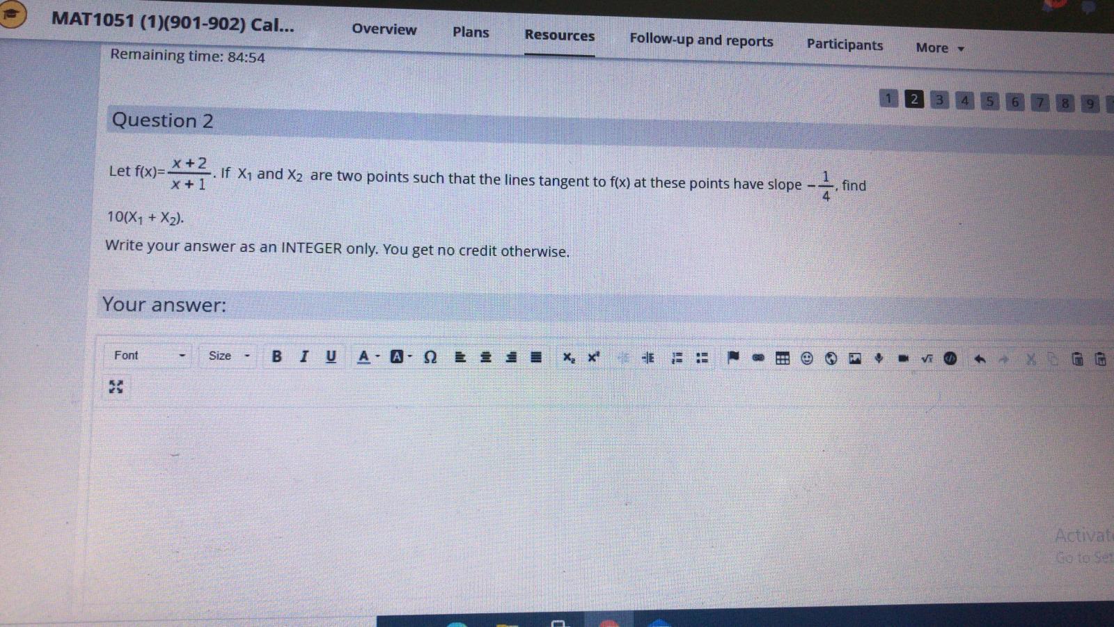 Solved MAT1051 (1)(901-902) Cal... Overview Plans Resources | Chegg.com