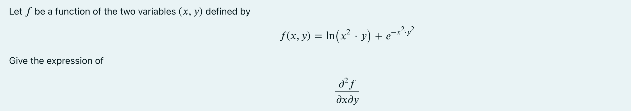 Solved Let f be a function of the two variables (x,y) | Chegg.com