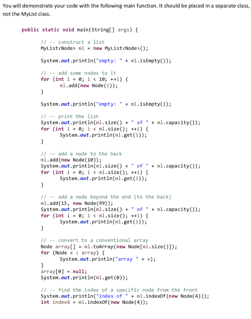 MyList is the class name int | Chegg.com