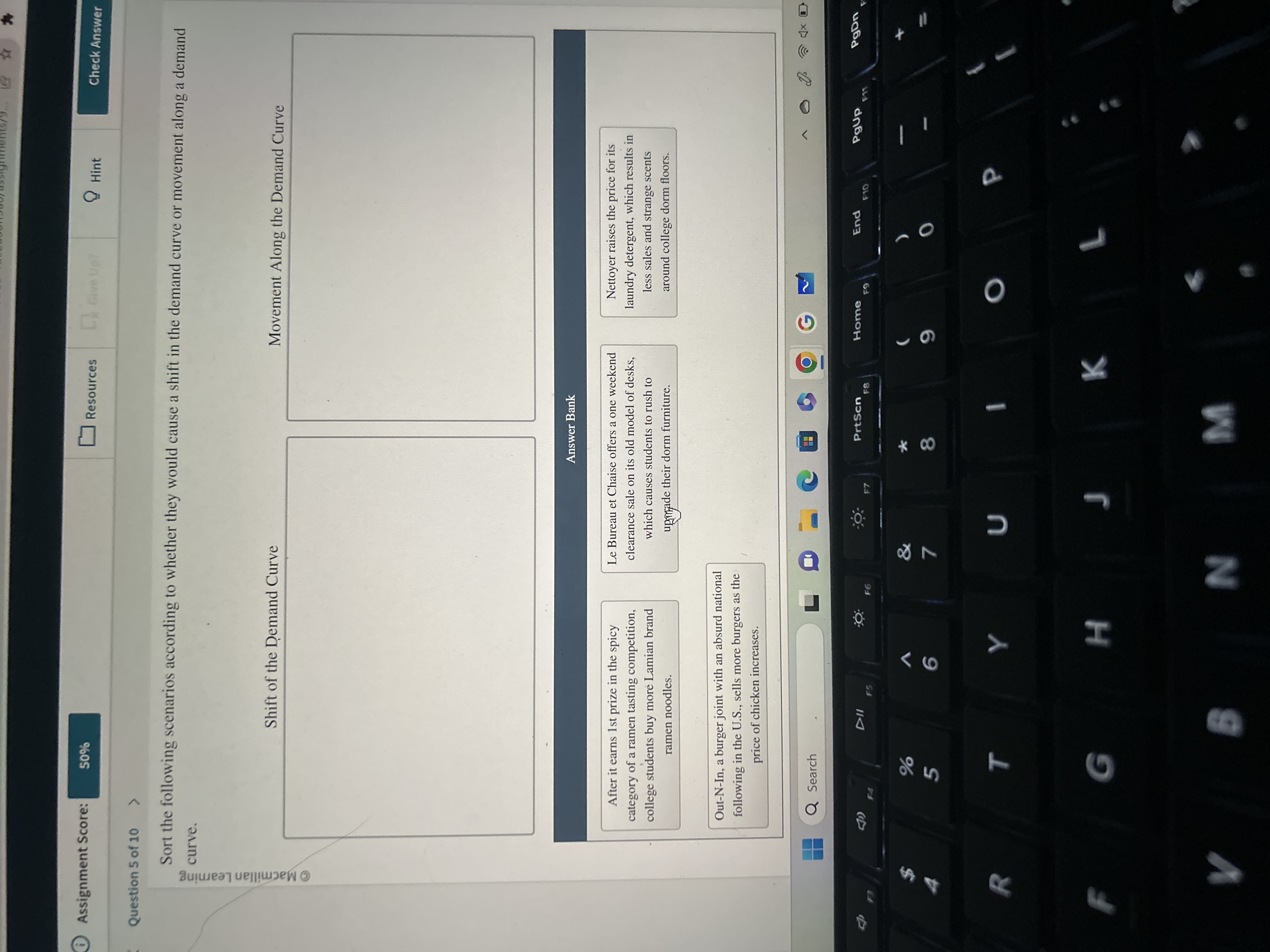 Solved Question 5 ﻿of 10Sort the following scenarios | Chegg.com