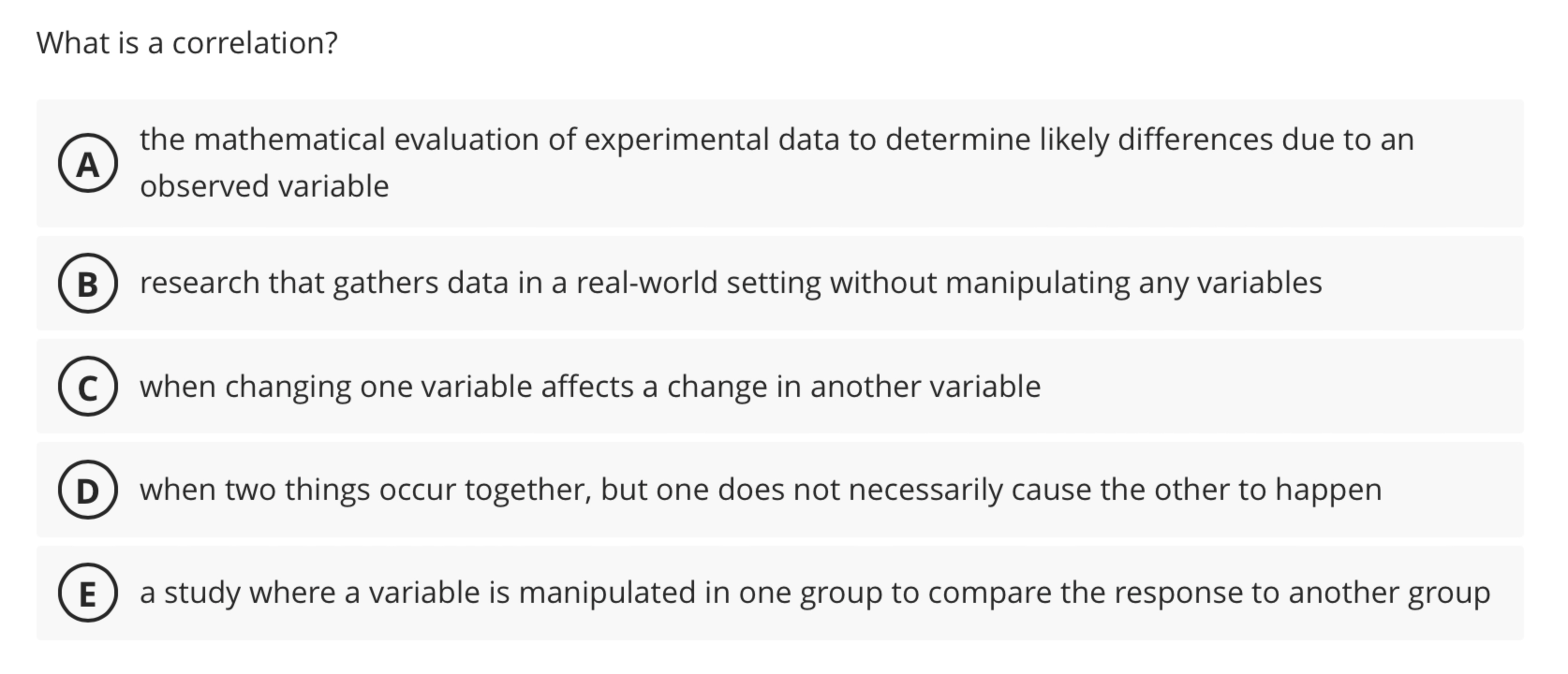 Solved What is a correlation?the mathematical evaluation of | Chegg.com