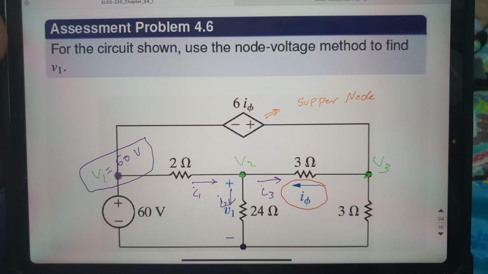 Solved 8 ELEG-220_Chapter_04_1 Assessment Problem 4.6 For | Chegg.com