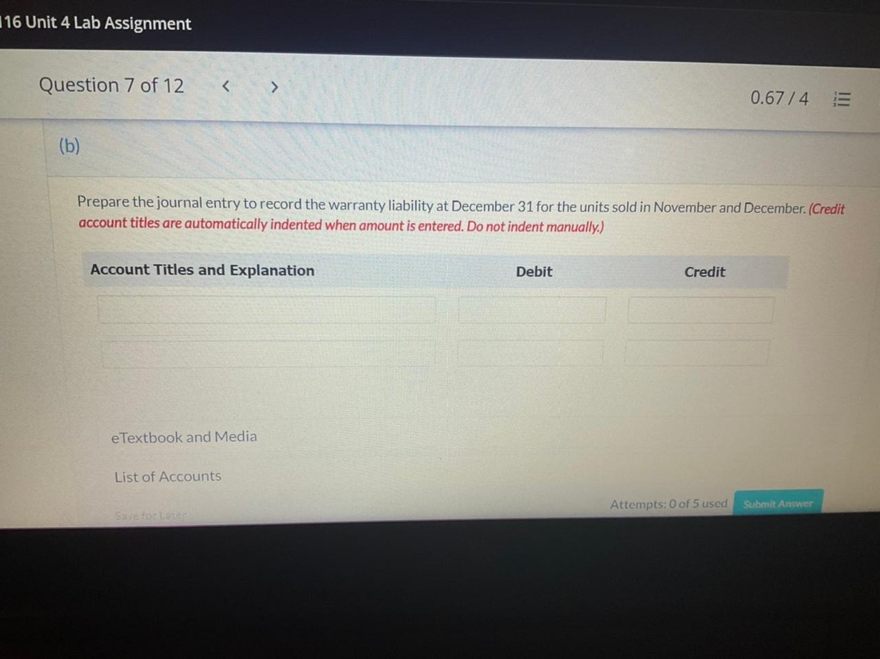 Solved Homepage - Purdu... AC116 Unit 4 Lab Assignment | Chegg.com