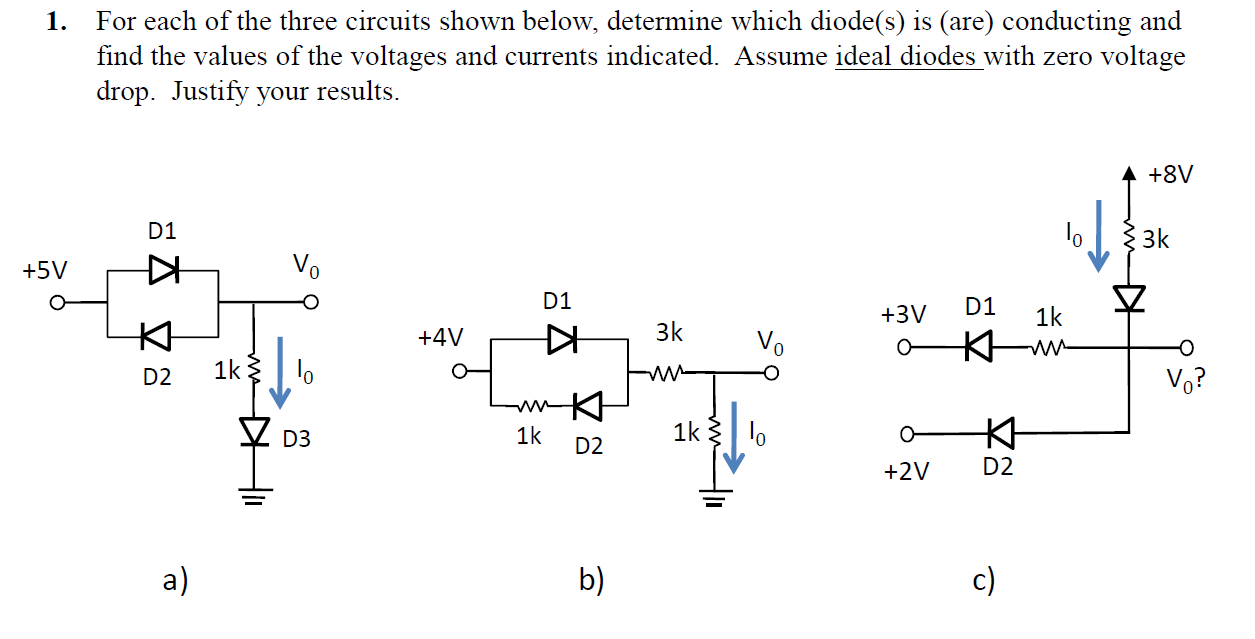 Solved 1. For each of the three circuits shown below, | Chegg.com