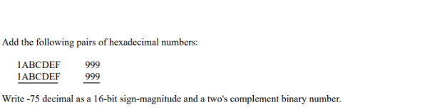 Solved Add the following pairs of hexadecimal numbers: | Chegg.com