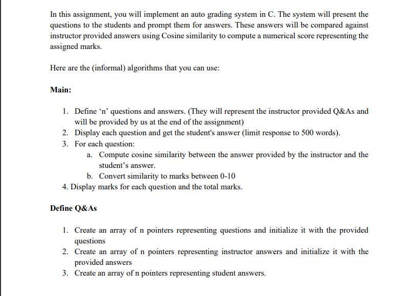 Solved In this assignment, you will implement an auto | Chegg.com