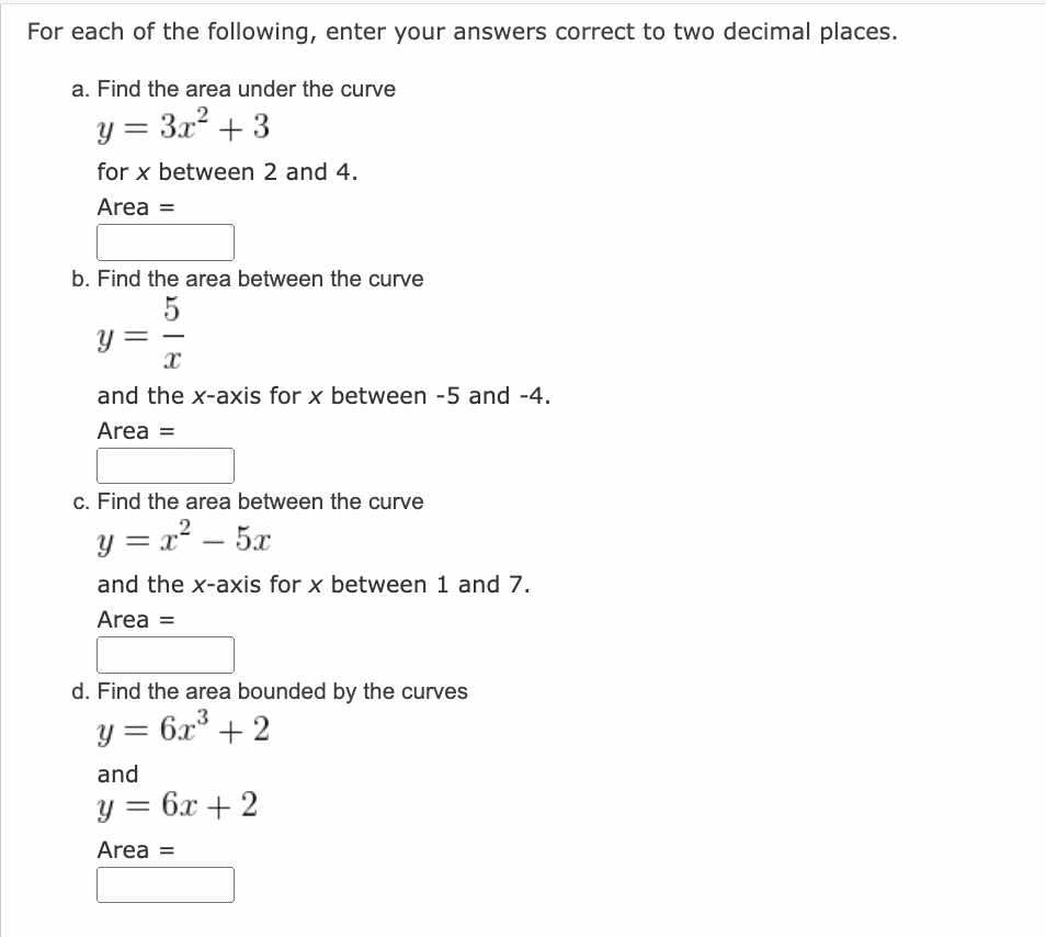 Solved For each of the following, enter your answers correct | Chegg.com