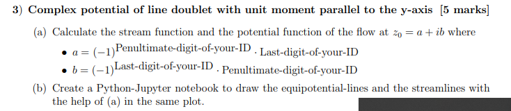 3) Complex potential of line doublet with unit moment | Chegg.com