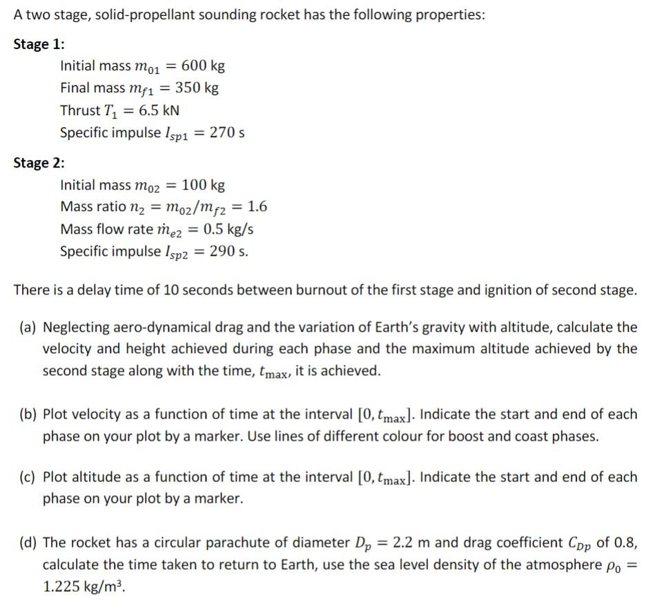 Solved The curved-earth gravity-turn equations for a rocket | Chegg.com