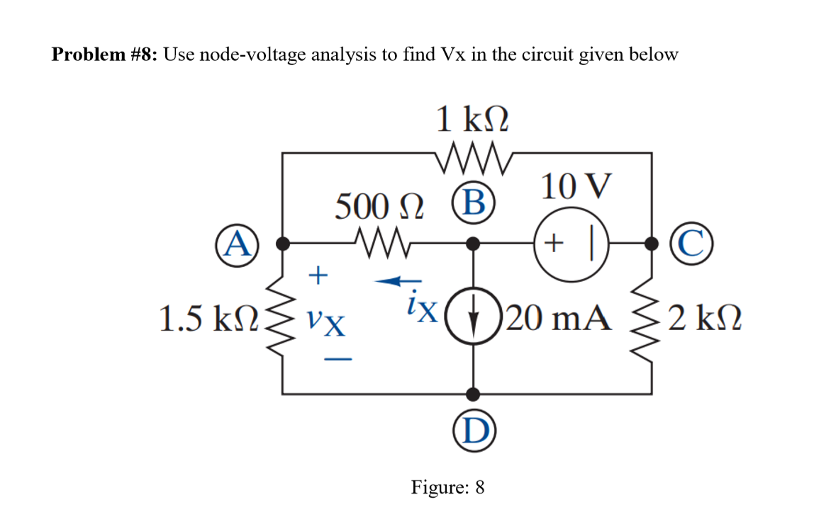 Solved Problem #8: Use node-voltage analysis to find Vx in | Chegg.com