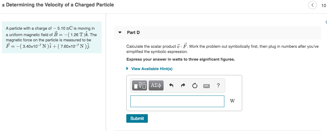 Solved Determining the Velocity of a Charged Particle 6 10 | Chegg.com
