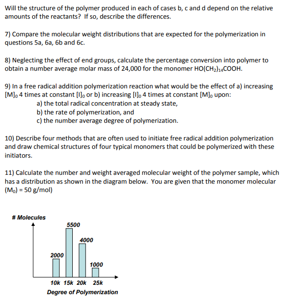 Solved 1) a) Name six polymers that you encounter daily. b) | Chegg.com
