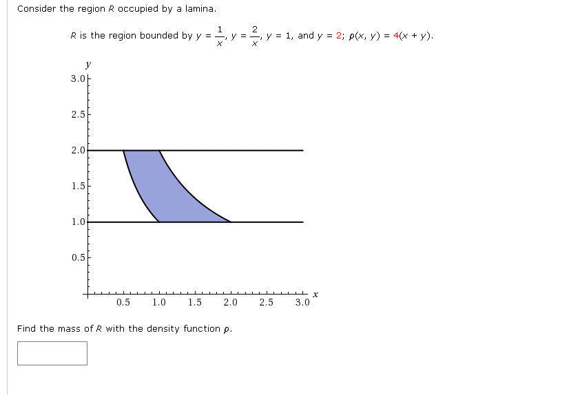 Solved Consider the region R occupied by a lamina. R is the | Chegg.com