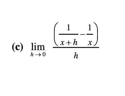 Solved 1 x +h X (c) lim h→0 h | Chegg.com