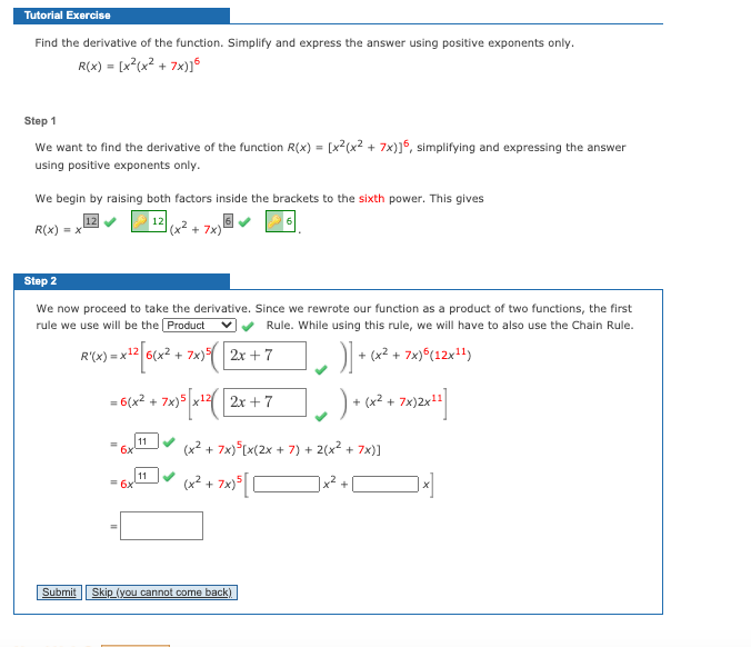 Solved Tutorial Exercise Find the derivative of the | Chegg.com
