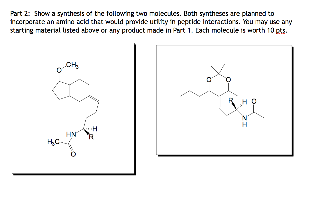 Solved Below is a list of starting materials. You may use | Chegg.com