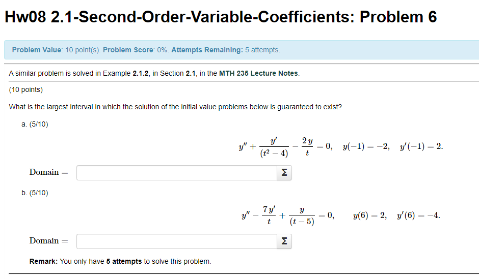Solved Hw08 2 1 Second Order Variable Coefficients Problem