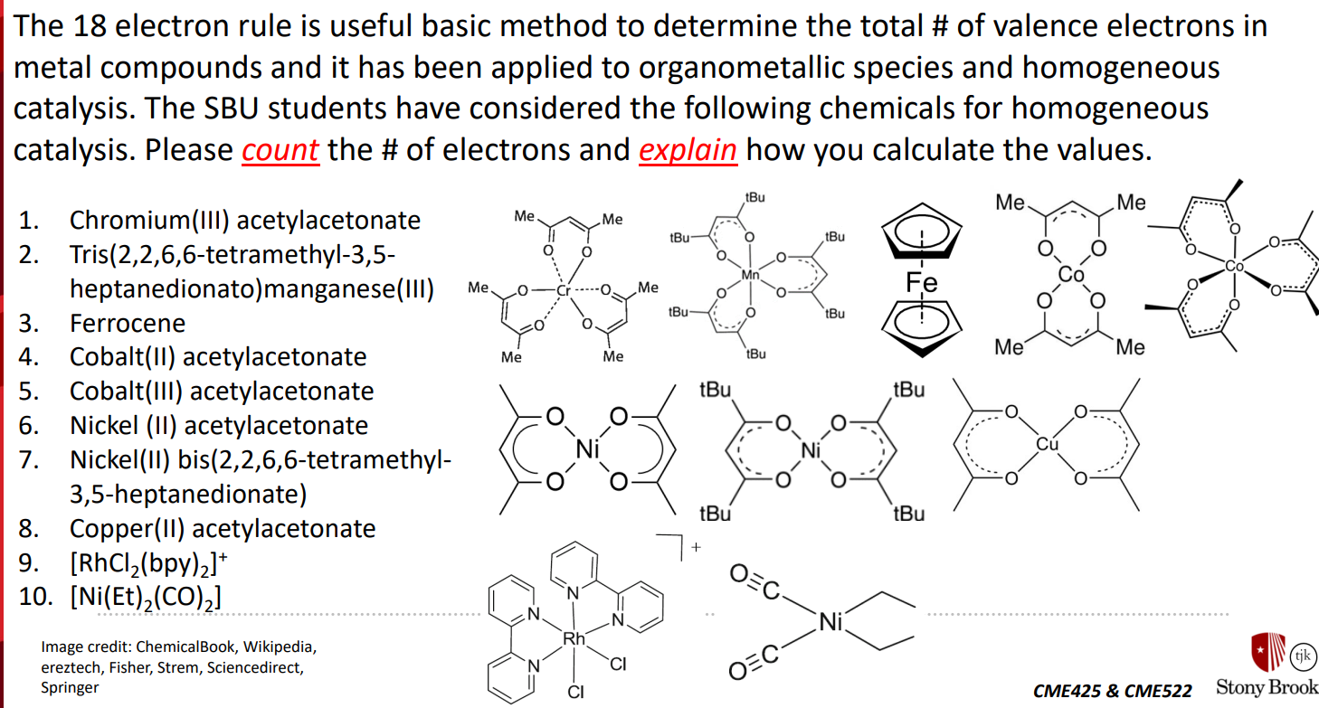 Solved The 18 electron rule is useful basic method to | Chegg.com