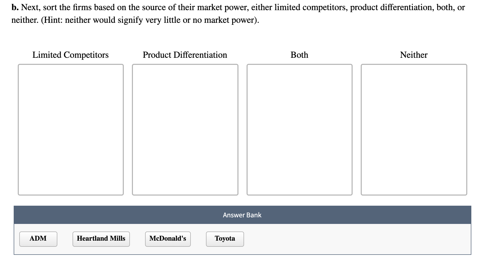 Solved b. Next, sort the firms based on the source of their | Chegg.com