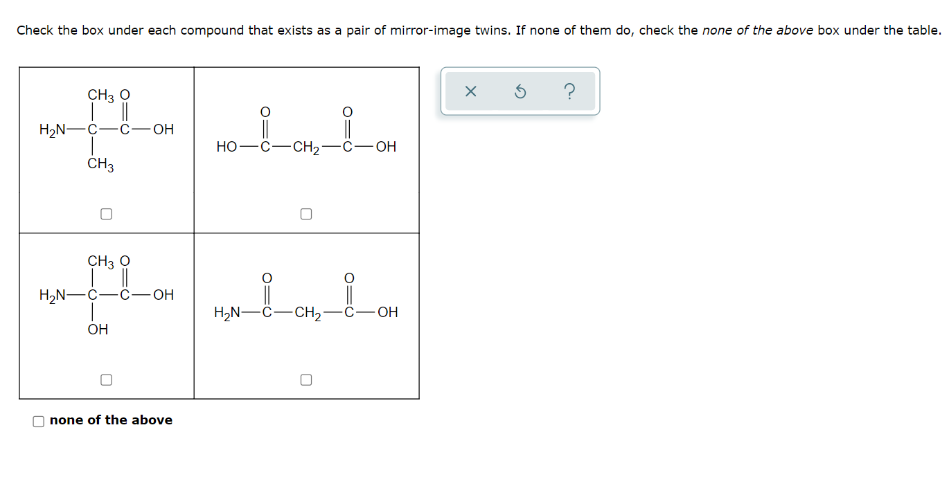 Solved Check the box under each compound that exists as a | Chegg.com