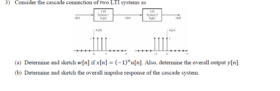 Solved 3) Consider the cascade connection of two LTI systems | Chegg.com