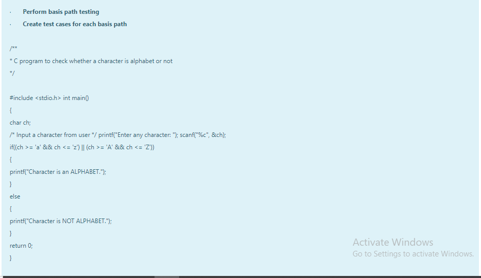 Solved Perform basis path testing Create test cases for each | Chegg.com