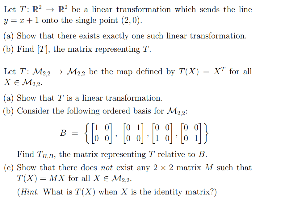 Solved - Let T: R2 + R2 be a linear transformation which | Chegg.com