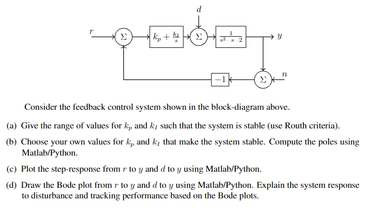 Solved d ľ Σ kip + k 8 n -1 Σ Consider the feedback control | Chegg.com