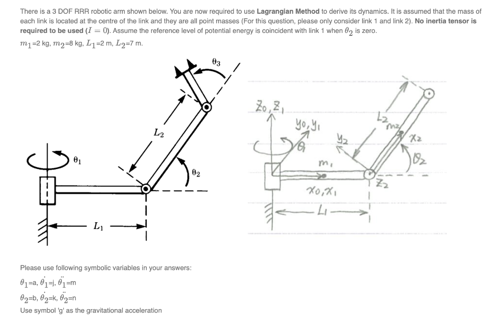Solved There is a 3 DOF RRR robotic arm shown below. You are | Chegg.com