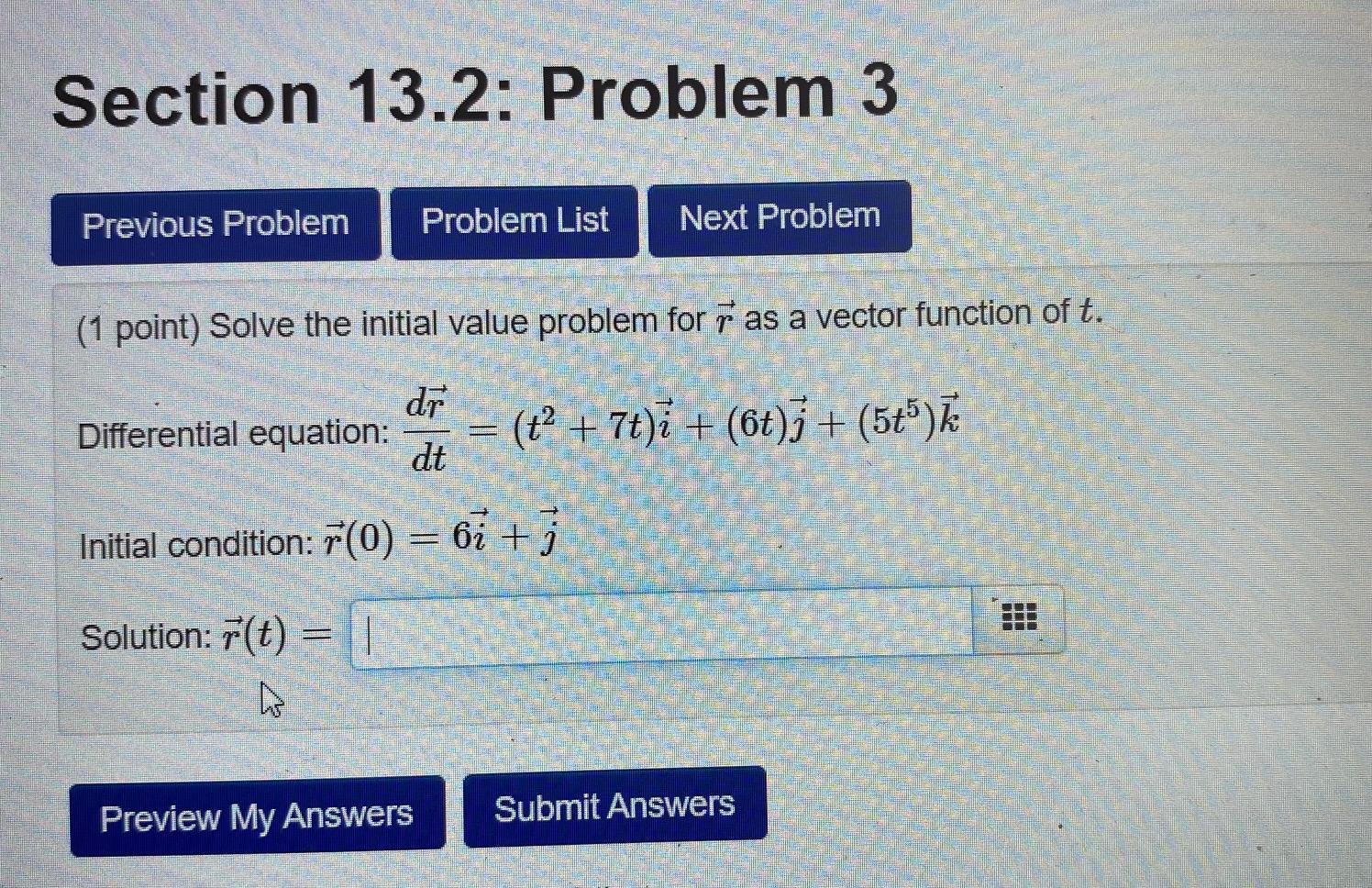 Solved Section 13.2: Problem 3 Previous Problem Problem List | Chegg.com