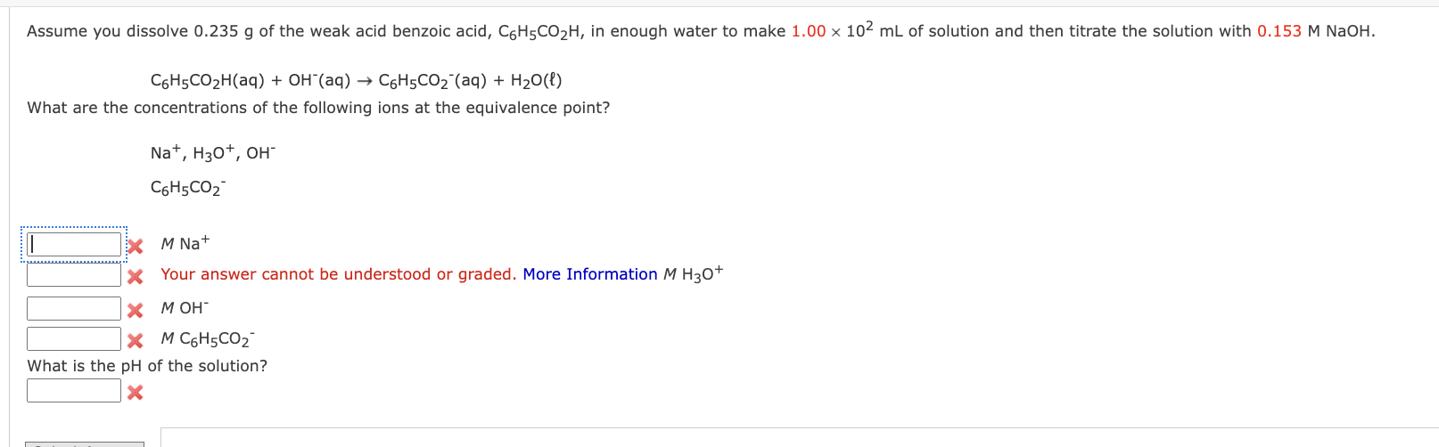 Solved C6H5CO2H(aq)+OH−(aq)→C6H5CO2−(aq)+H2O(ℓ) What are the | Chegg.com