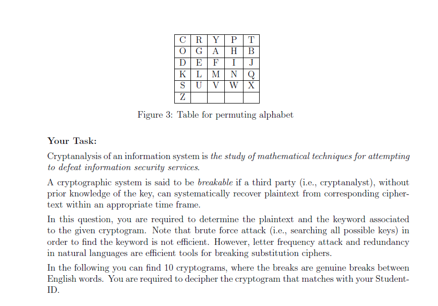 Solved 3. Cryptanalysis of Substitution Ciphers: In this | Chegg.com