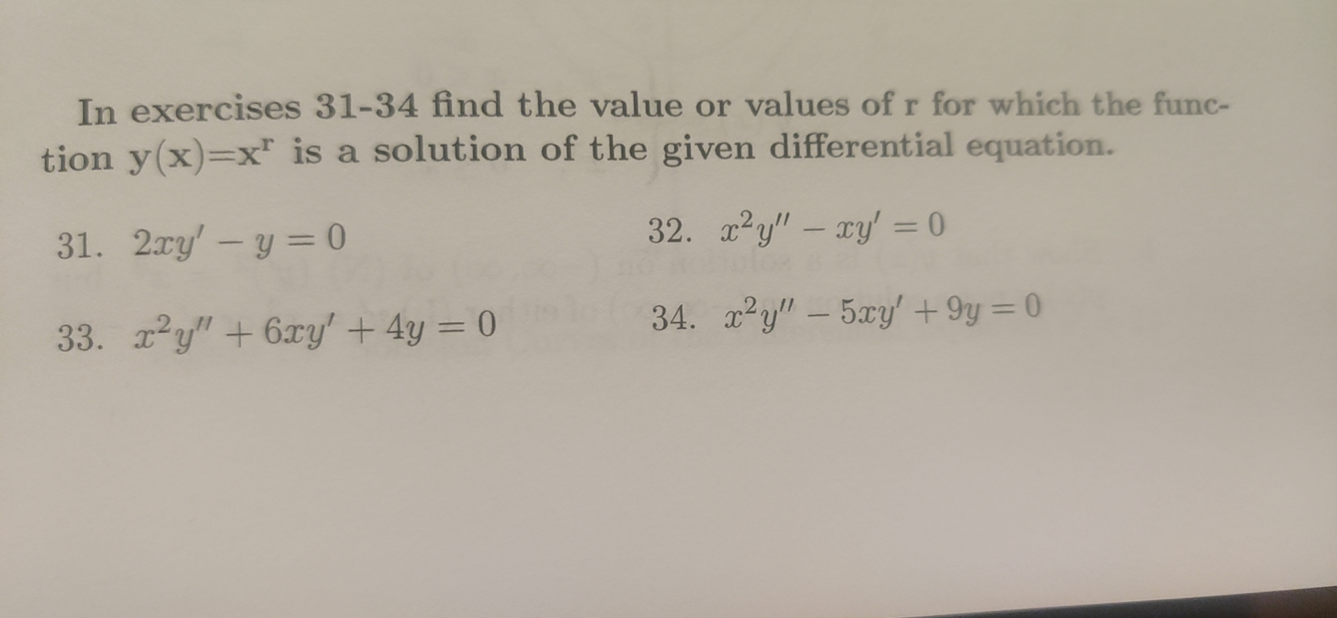 Solved In exercises 31-34 find the value or values of r for | Chegg.com