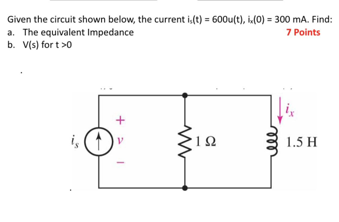 Solved Given the circuit shown below, the current | Chegg.com