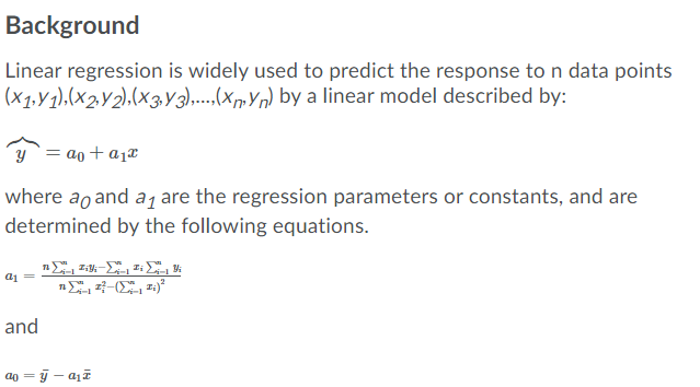 Solved Background Linear regression is widely used to | Chegg.com