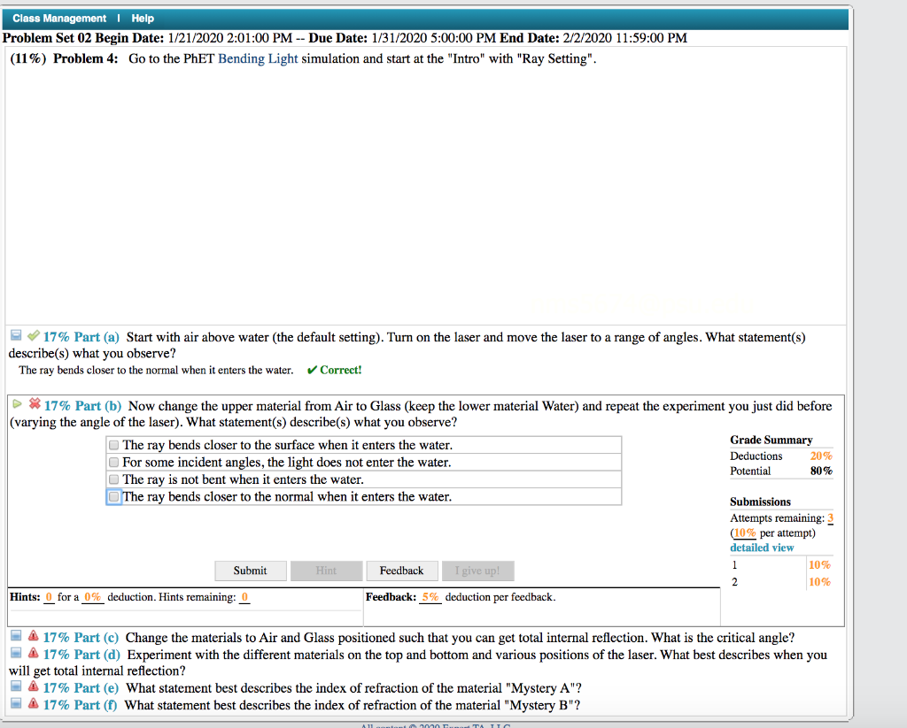 Class Management | Help Problem Set 02 Begin Date: | Chegg.com