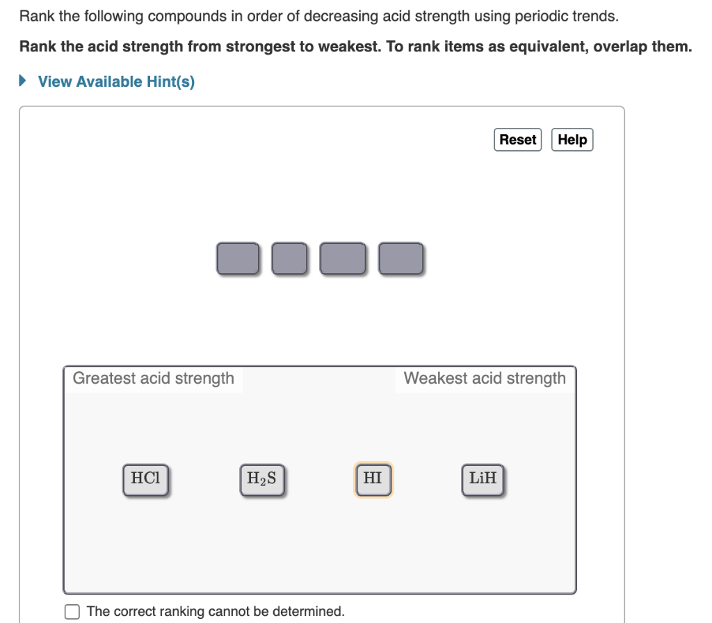 Solved Rank The Following Compounds In Order Of Decreasing