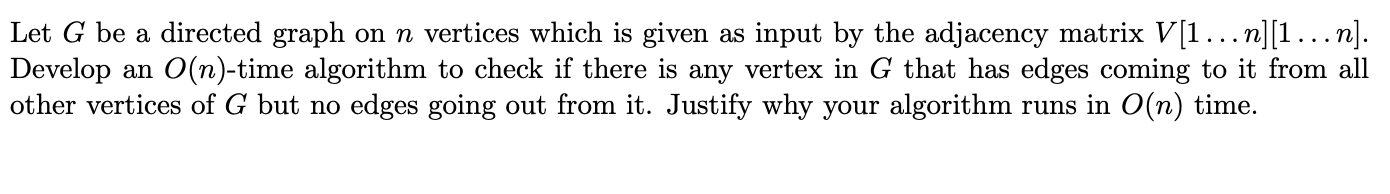 Let G be a directed graph on n vertices which is | Chegg.com