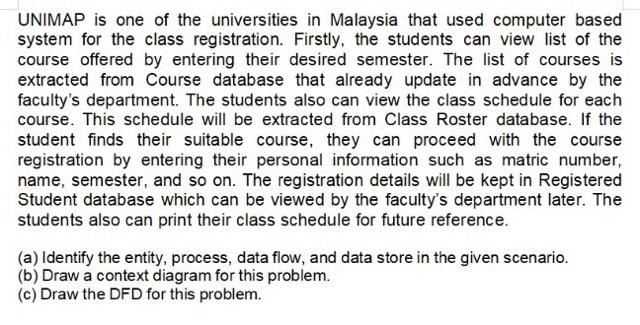 Solved UNIMAP is one of the universities in Malaysia that | Chegg.com