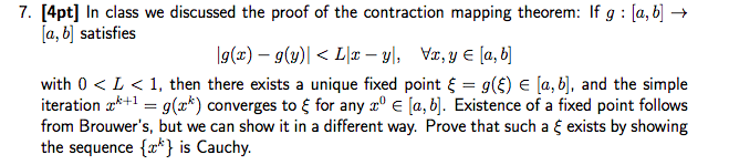 Solved In class we discussed the proof of the contraction | Chegg.com