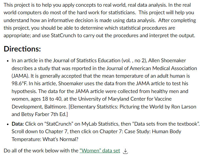 Solved This project is to help you apply concepts to real | Chegg.com