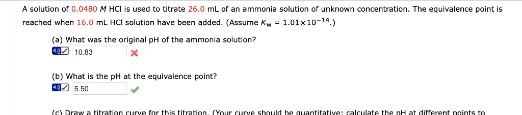 Solved A solution of 0.0480 M HCl is used to titrate 26.0 mL | Chegg.com