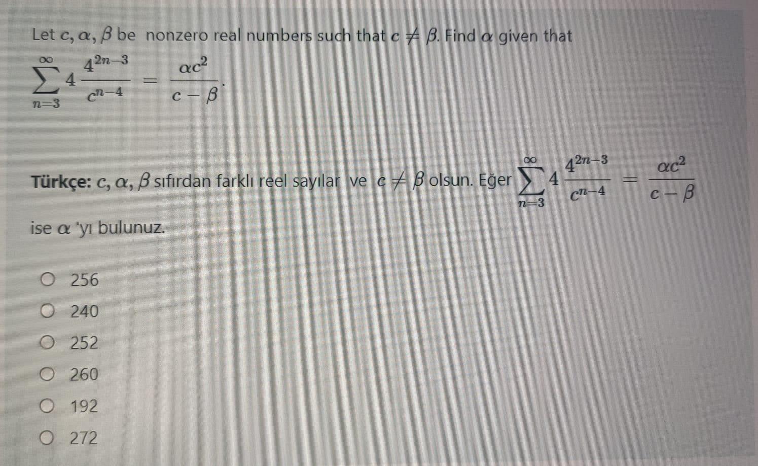 Solved Letc, a, ß be nonzero real numbers such that c + B. | Chegg.com