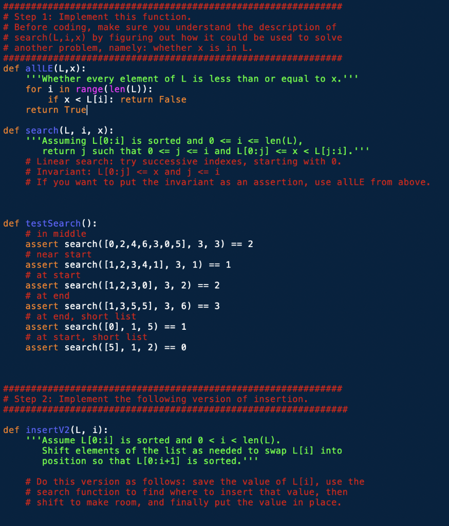 Solved Search function: use allLE to create it. Linear | Chegg.com