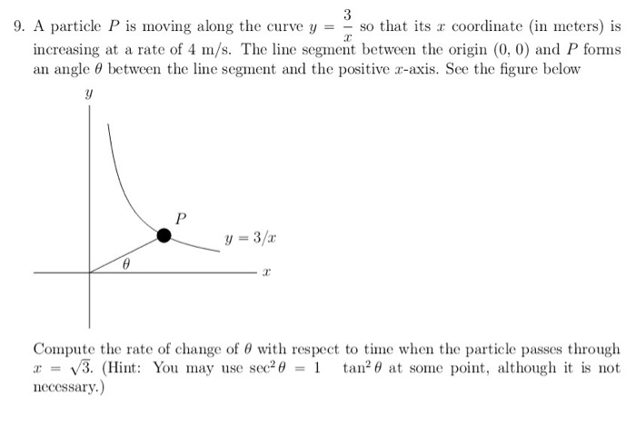 Solved A Particle P Is Moving Along The Curve Y 3 X So