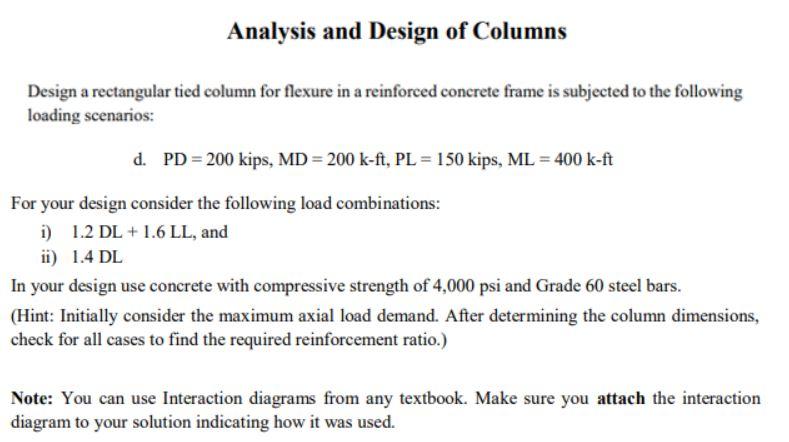 Solved Analysis and Design of Columns Design a rectangular | Chegg.com