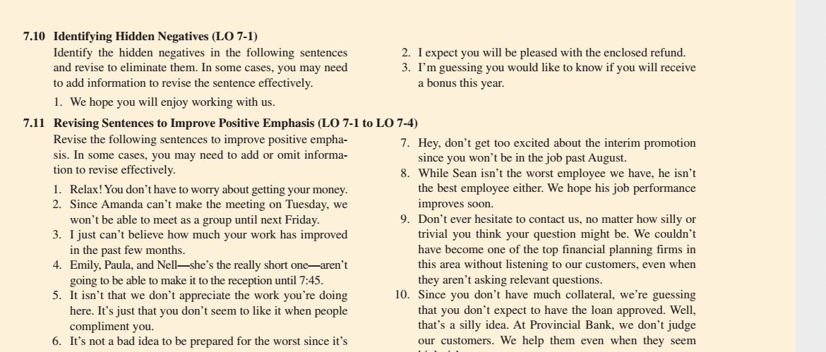 7.10 Identifying Hidden Negatives (LO 7-1) Identify | Chegg.com