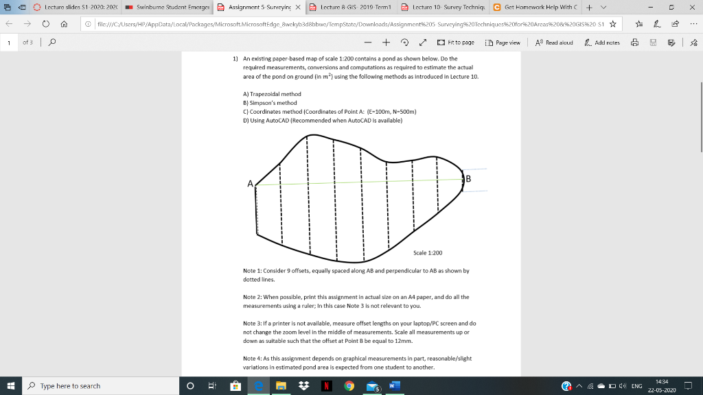 An existing paper-based map of scale 1:200 contains a | Chegg.com