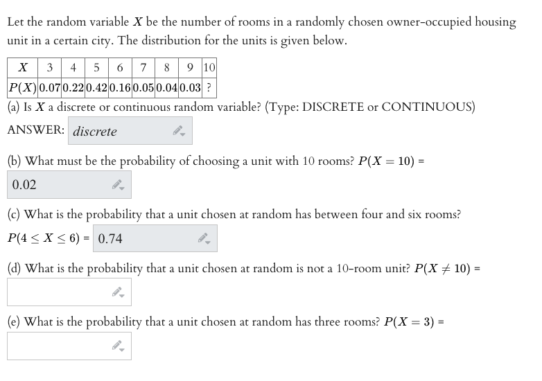 Solved Let the random variable X be the number of rooms in a | Chegg.com